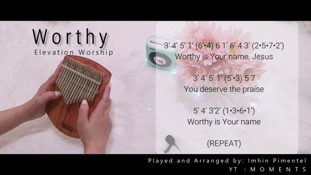 Worthy - Elevation Worship Kalimba Tabs Letter & Number Notes Tutorial ...
