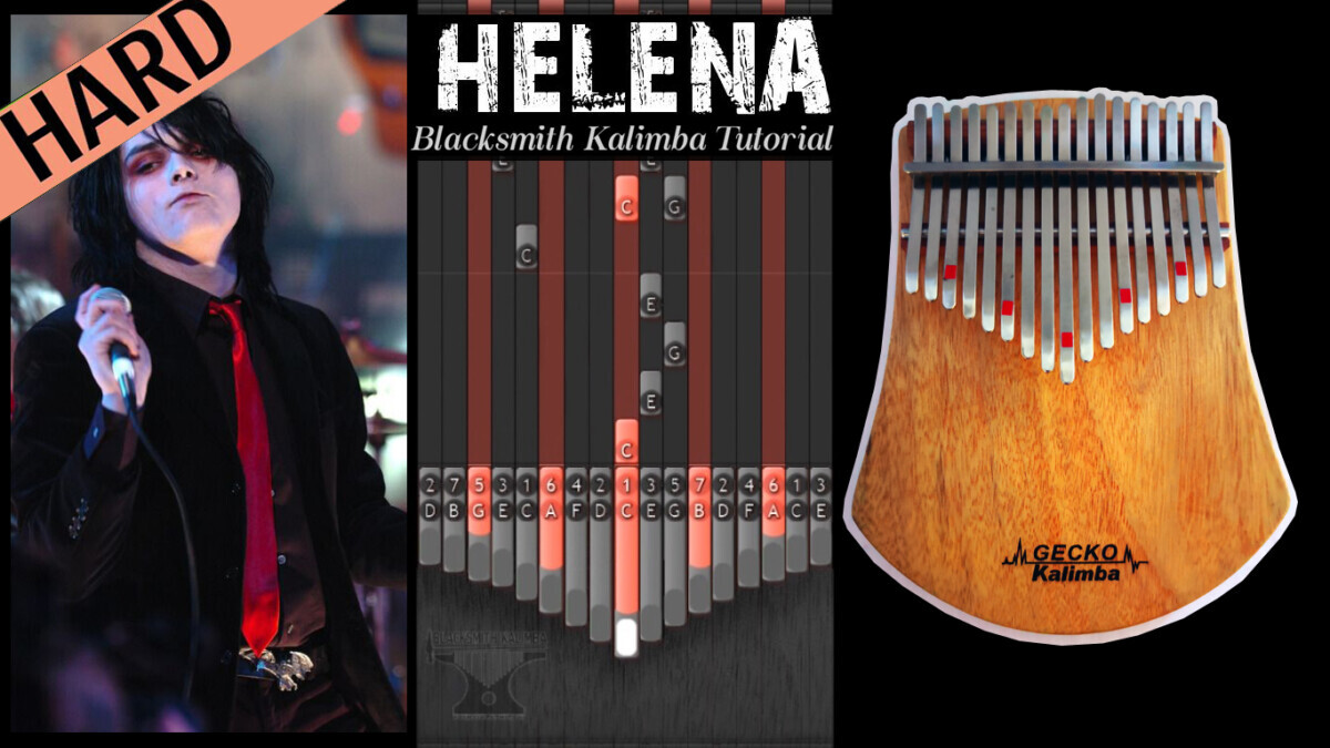 Helena - My Chemical Romance (MCR) Kalimba Tabs Letter & Number Notes ...
