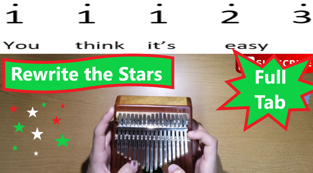 Rewrite the Stars Kalimba Tabs Letter & Number Notes Tutorial ...