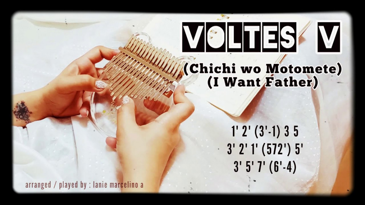 Voltes V Ending Song (Chichi wo Motomete) Kalimba Tabs Letter & Number ...