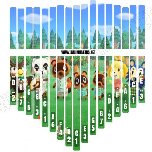 Kalimba Tine Sticker: Animal Crossing #1 Kalimba Tabs Letter & Number ...