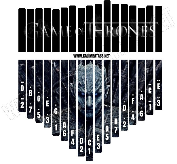Kalimba Tine Sticker: Game of Thrones Night King Kalimba Tabs Letter ...