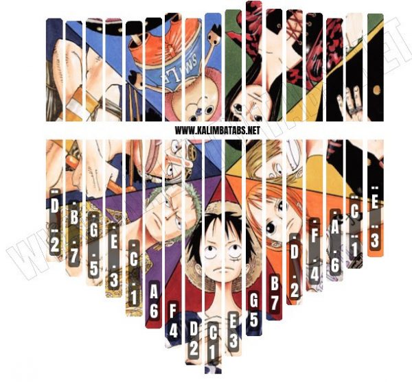 Kalimba Tine Sticker: One Piece #1 Kalimba Tabs Letter & Number Notes ...