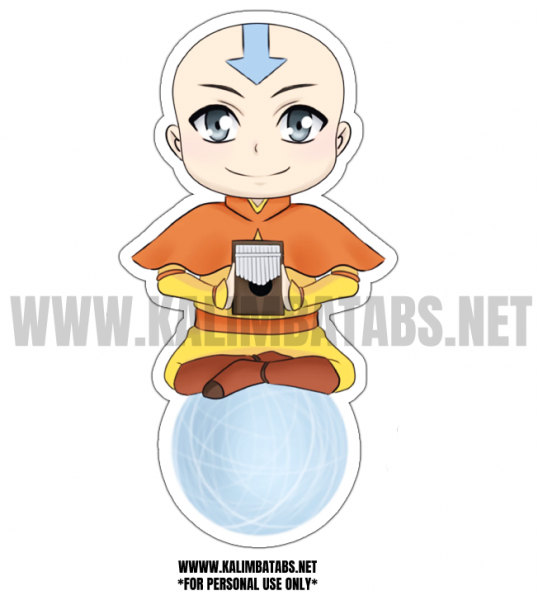Chibi Aang Avatar The Last Airbender Patch Sticker Kalimba Tabs Letter ...