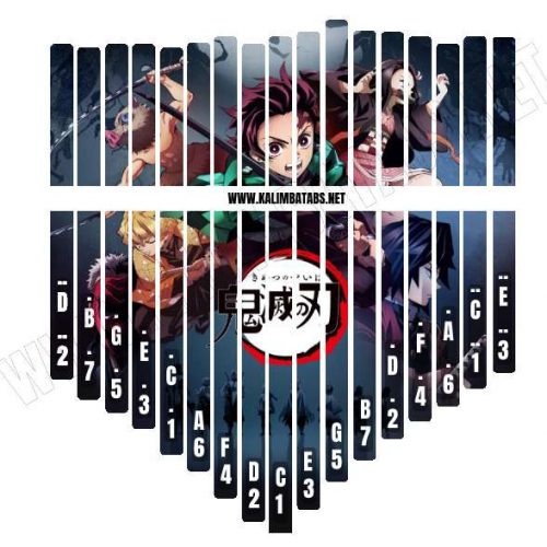 Demon Slayer: Kimetsu no Yaiba Opening - Gurenge Kalimba Tabs Letter ...