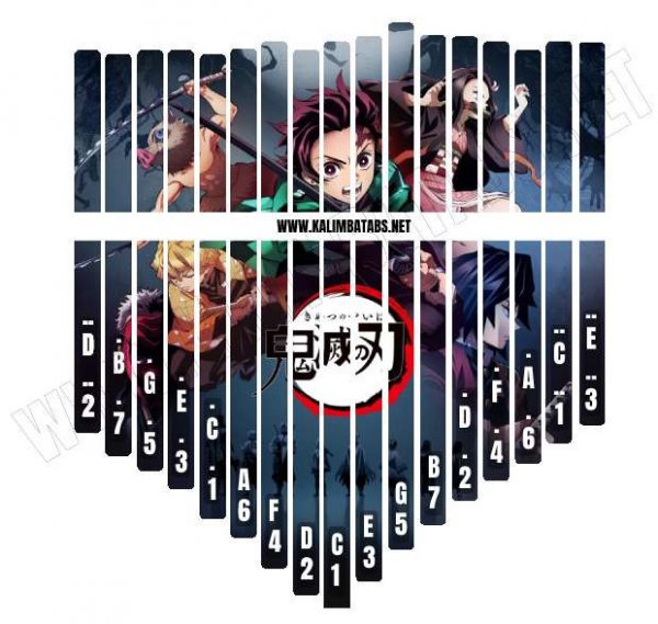 Kalimba Tine Sticker: Demon Slayer #1 Kalimba Tabs Letter & Number ...