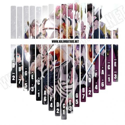 Demon Slayer 3 Kalimba Tabs Letter & Number Notes Tutorial ...