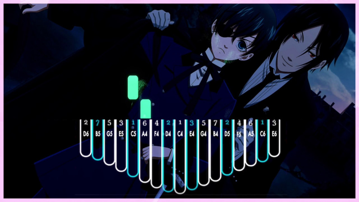 Black Butler Shiver Kalimba Tabs Letter & Number Notes Tutorial ...
