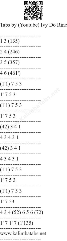 Avatar's Love [8 Key Kalimba] Kalimba Tabs Letter & Number Notes ...