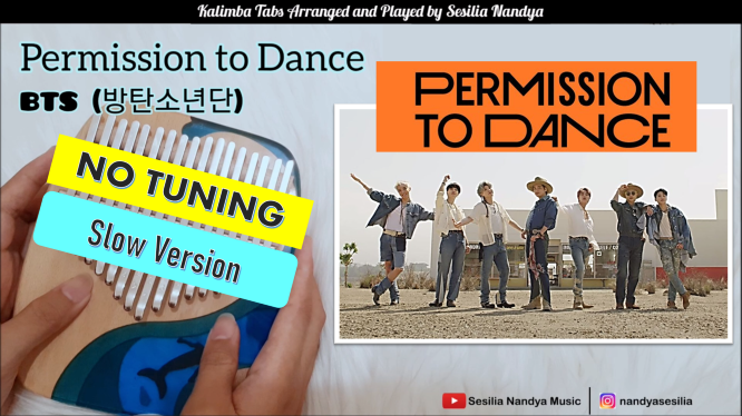 Permission To Dance - BTS Kalimba Tabs Letter & Number Notes Tutorial ...