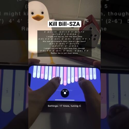 Kill Bill - SZA | Easy Kalimba Tabs Kalimba Tabs Letter & Number Notes ...