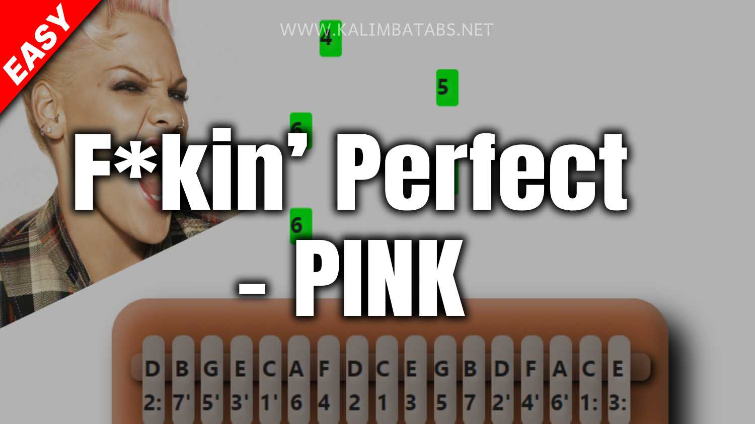 Perfect - Pink Kalimba Tabs Letter & Number Notes Tutorial ...