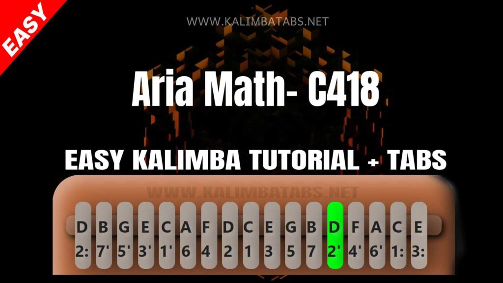 Aria Math- C418 (short) Kalimba Tabs Letter & Number Notes Tutorial ...