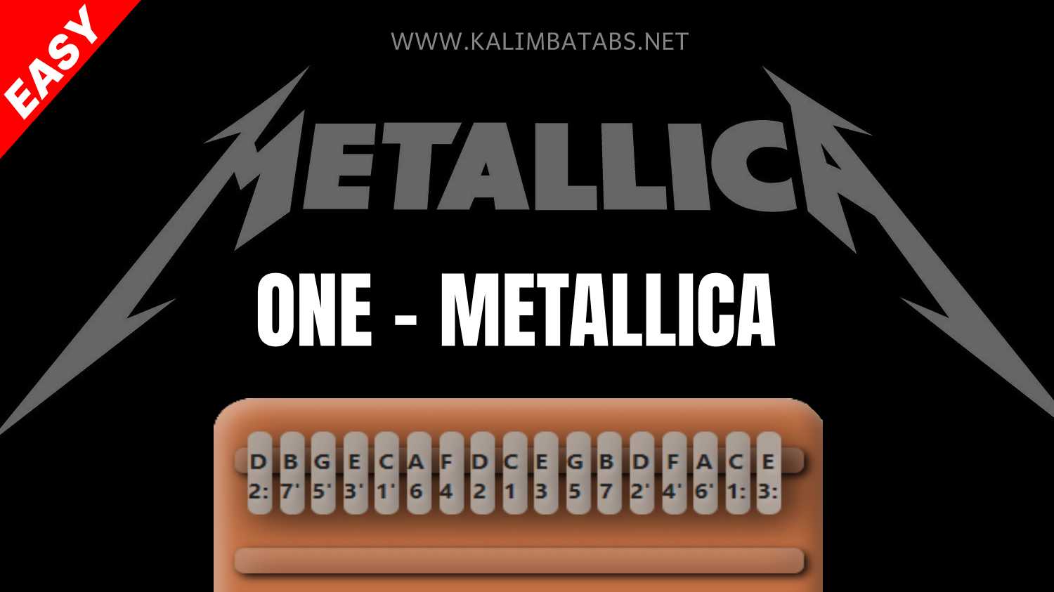 Metallica - One (Intro) Kalimba Tabs Letter & Number Notes Tutorial ...