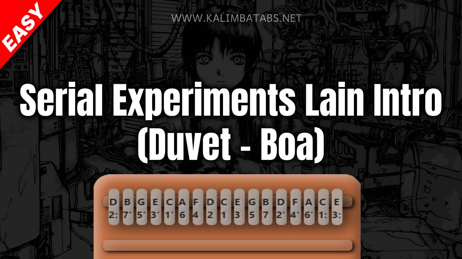 Serial Experiments Lain Opening (Duvet - Boa) [EASY] Kalimba Tabs ...
